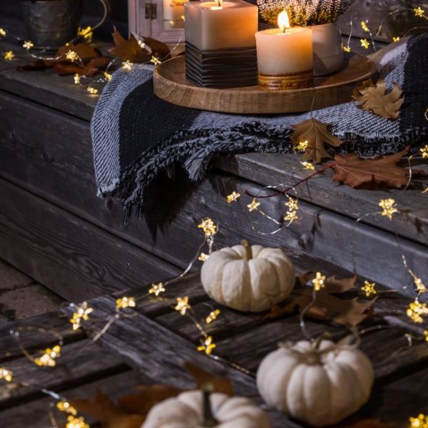 Autumn Cottage Style Porch Vignette - From Farmhouse to Florida